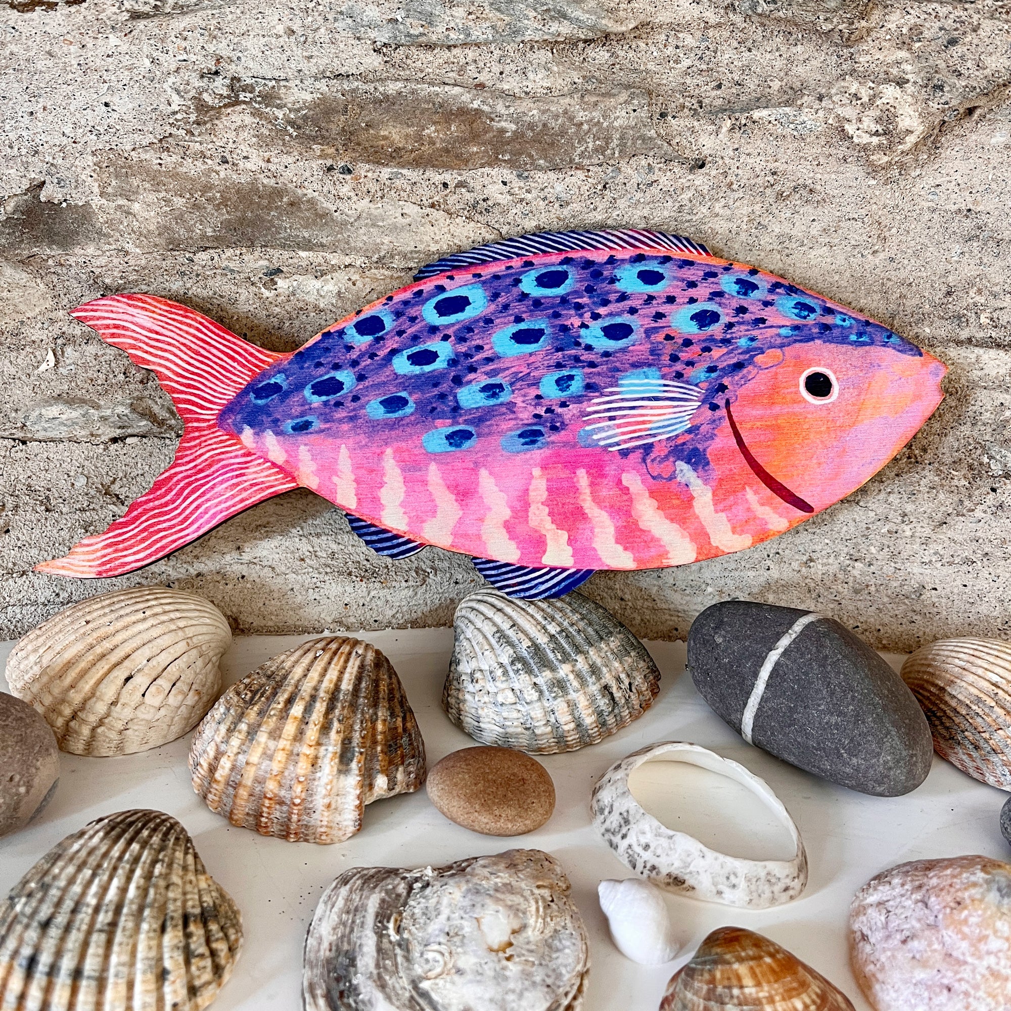 Large Wooden Fish Wall Art Decoration