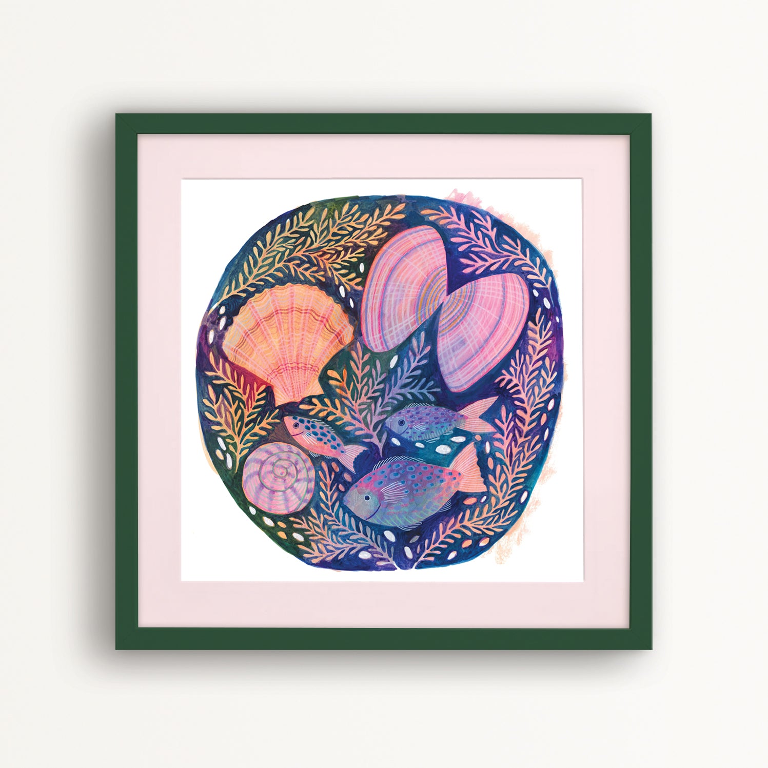 Rock Pool 2 Fish and Shell Art Print