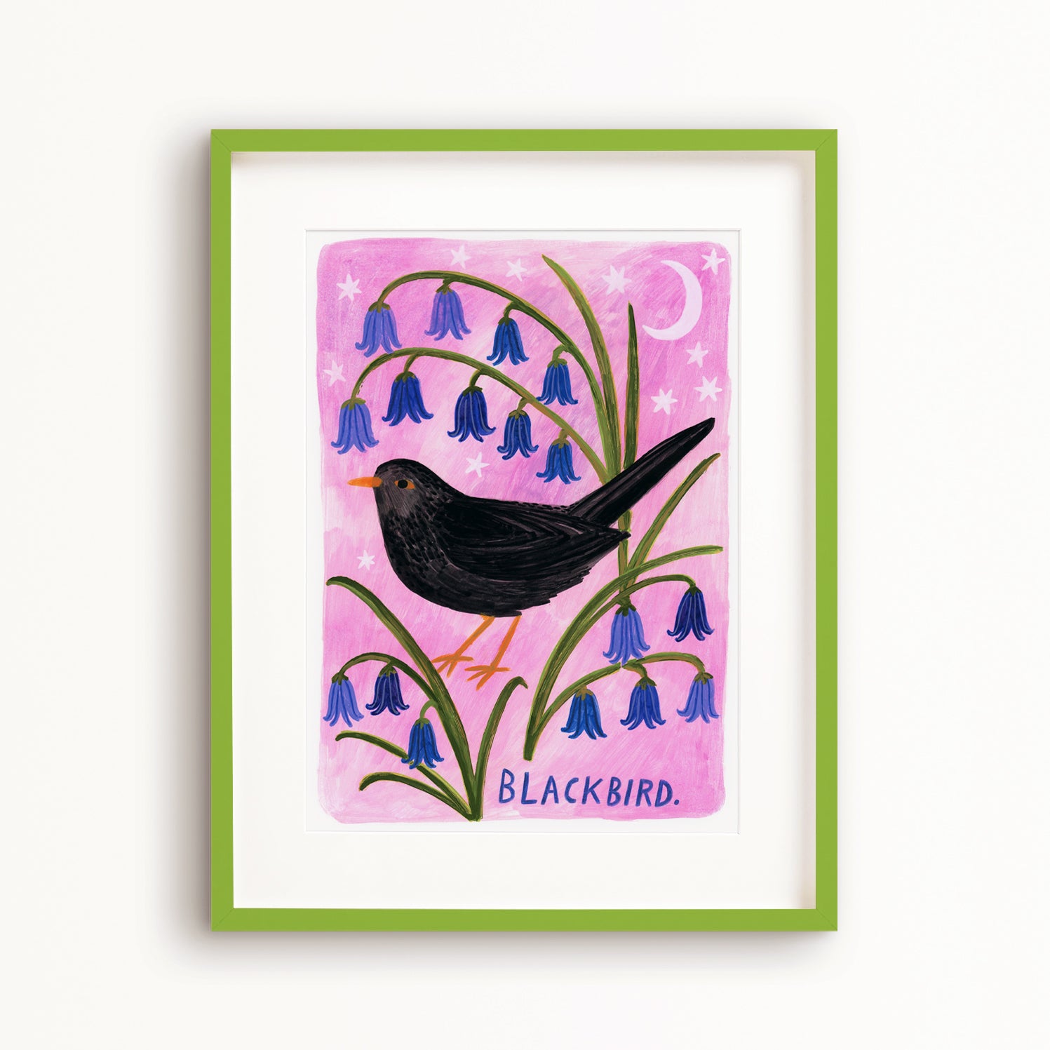 Blackbird Bird Art Print, Nature Art Poster