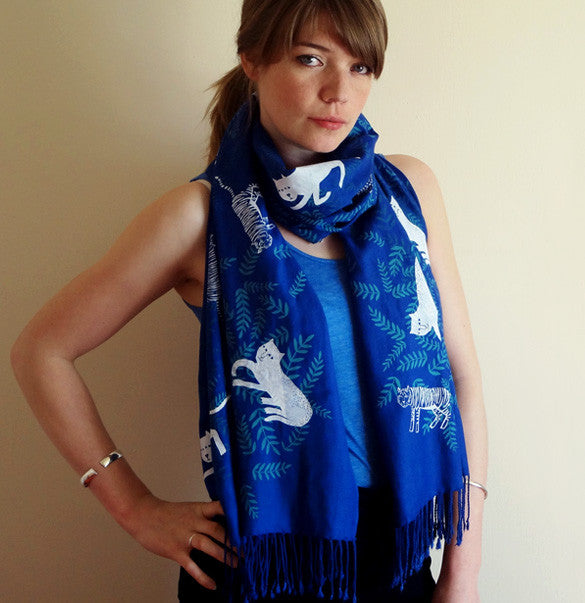 Big Cats Scarf - Blue 2012